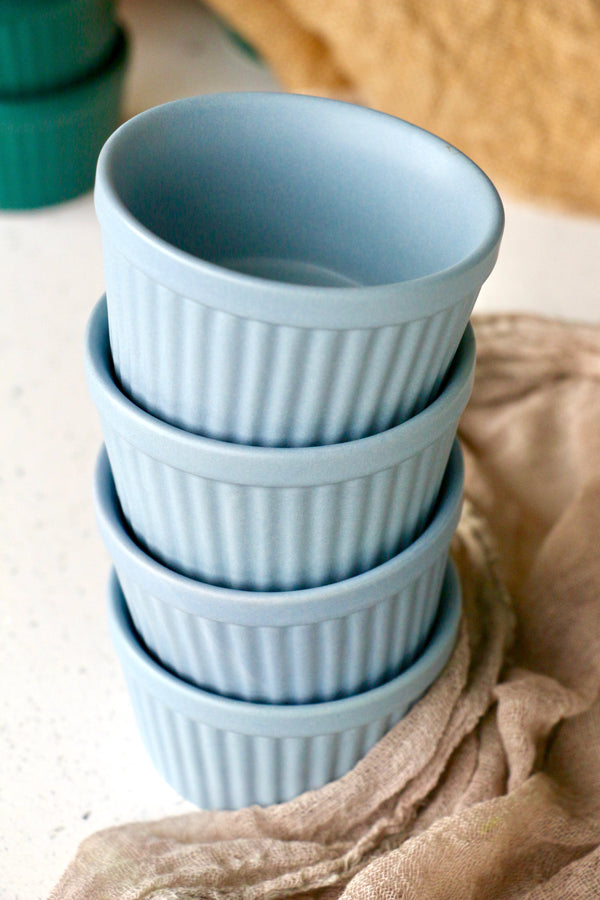Baby Blue Matte Ramekins (Set of 4) | Bakestarters