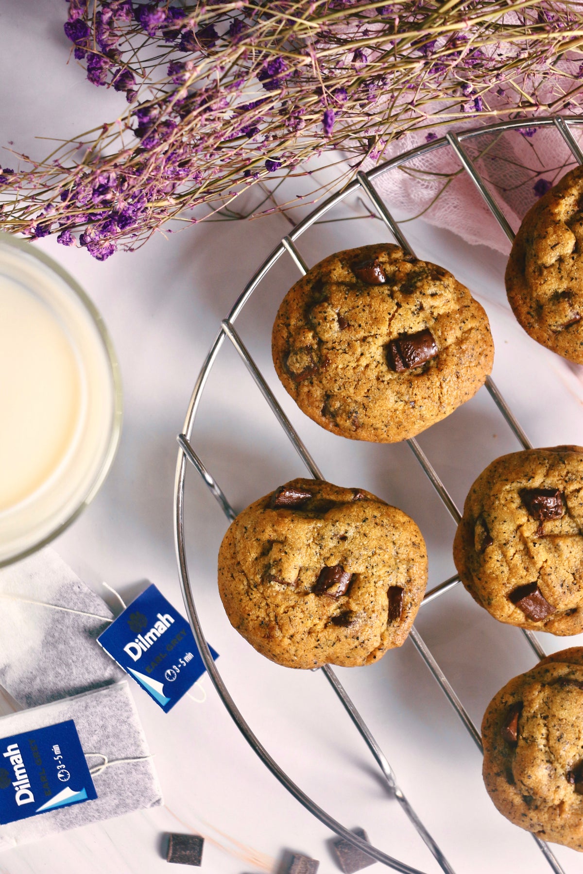 Chunky Earl | Earl Grey Cookies w/ Dark Chocolate Chunks | Bakestarters